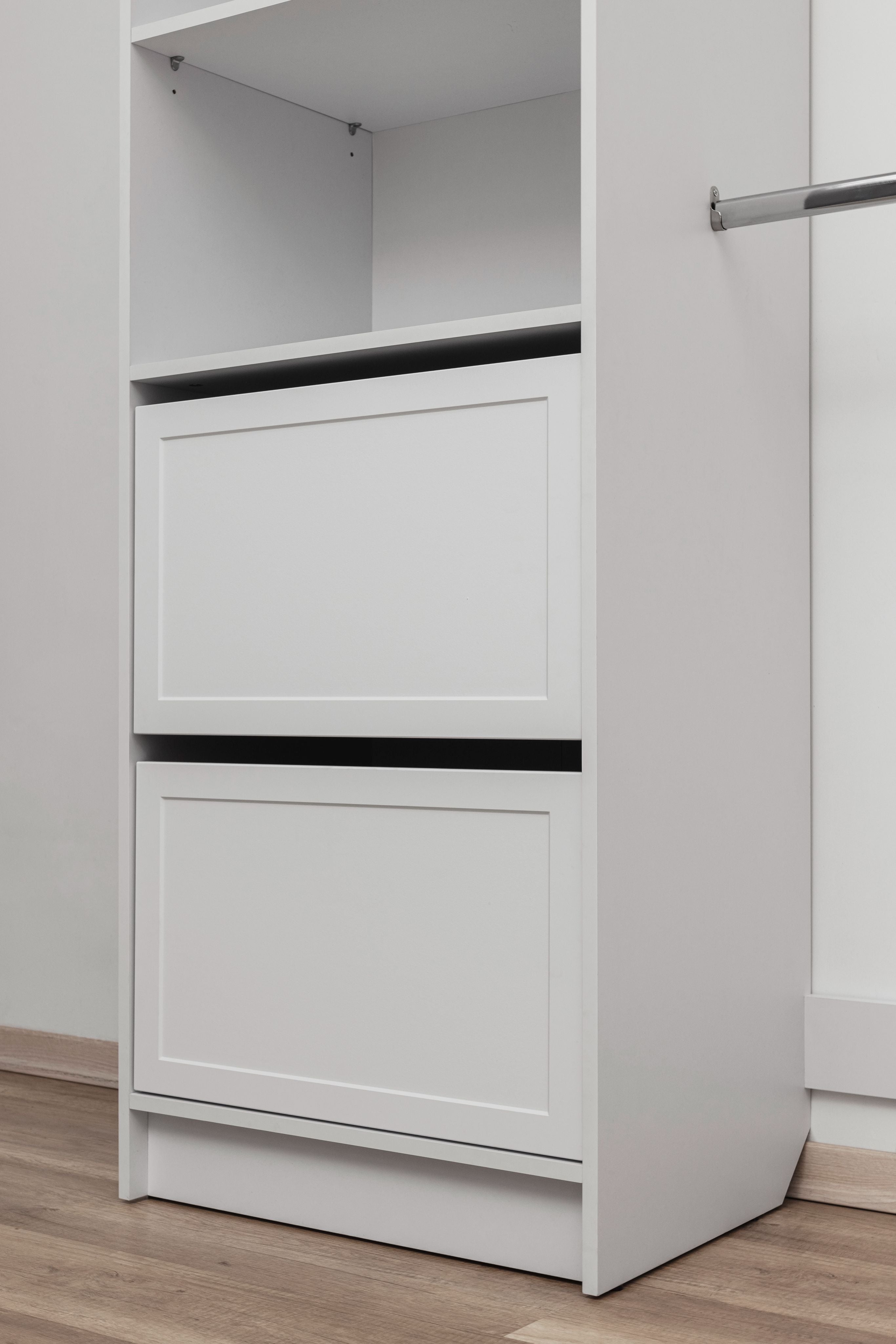 Basel Walk In Wardrobe Kit - Hamptons - White – European Cabinetry